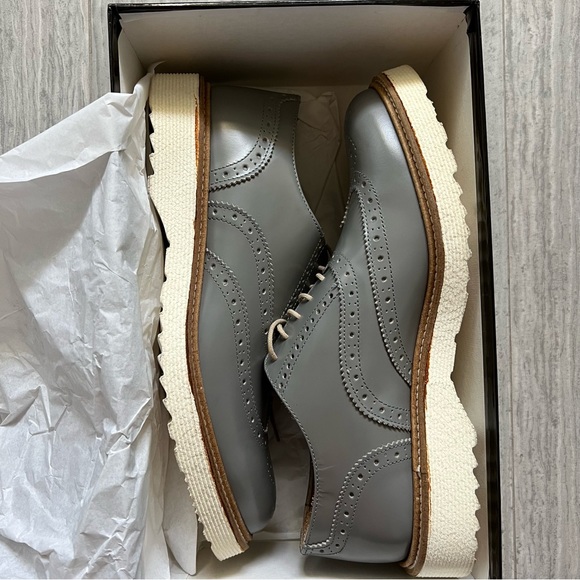Shoes | Italian Brogue Oxford In Grey With White Outsoles | Poshmark